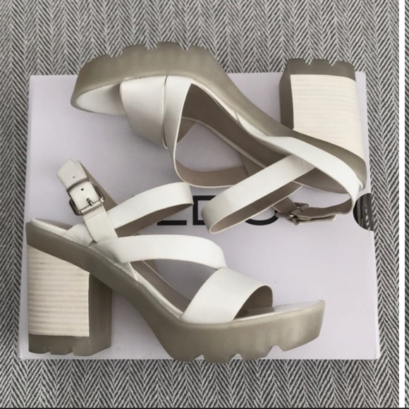Aldo | Shoes | Aldo White Platform Sandal Heels | Poshmark